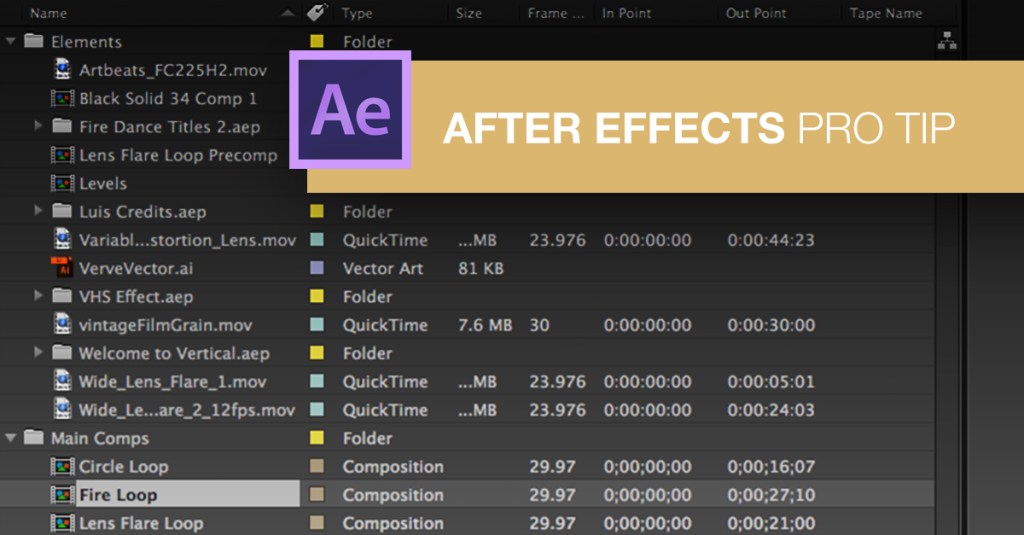 After Effects Quick Tip: Locating The Source Project For Media Assets ...