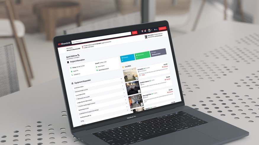 Streamline Your Next Production with Live Rental Bids from ShareGrid PRO